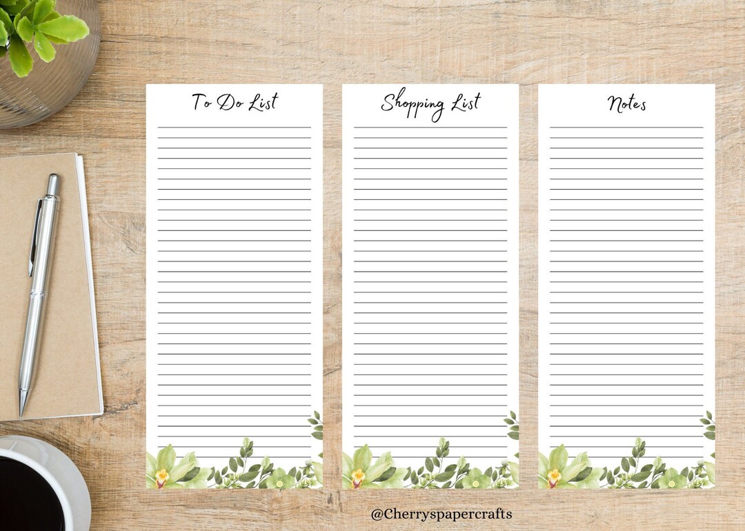 Greenery to Do List Notepad Set, Shopping List, Daily to Do List, Greenery Notepads, Pack of 3 ...