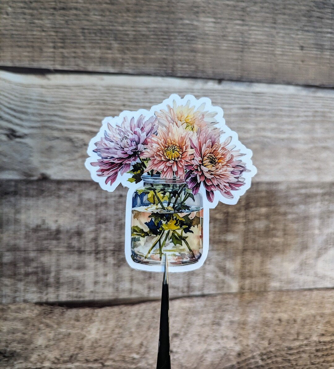 Chrysanthemum Vase Stickers, Laptop Stickers, Tumblers Stickers ...