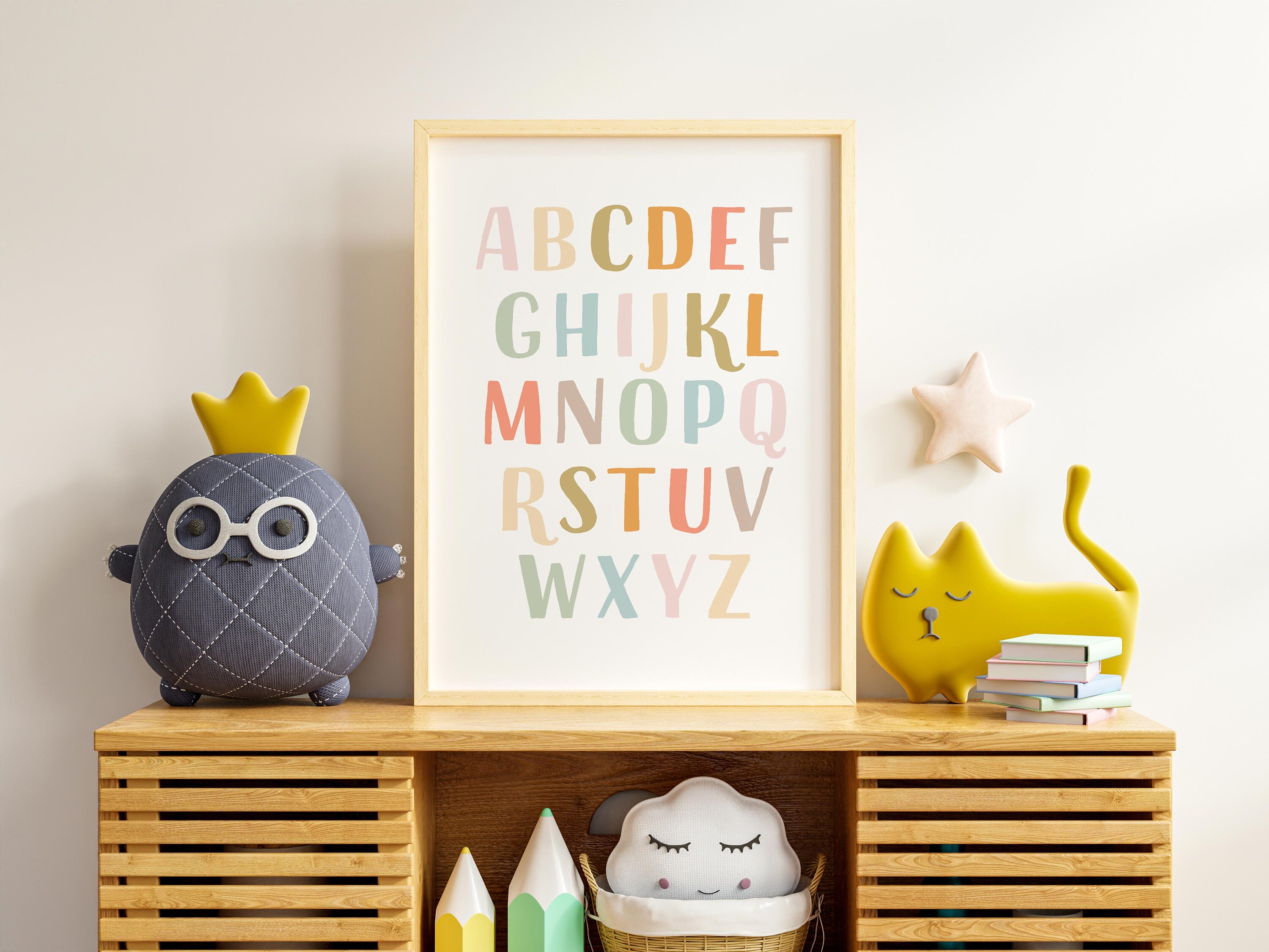 Cartel de letras del abecedario para niños, decoración habitación ...