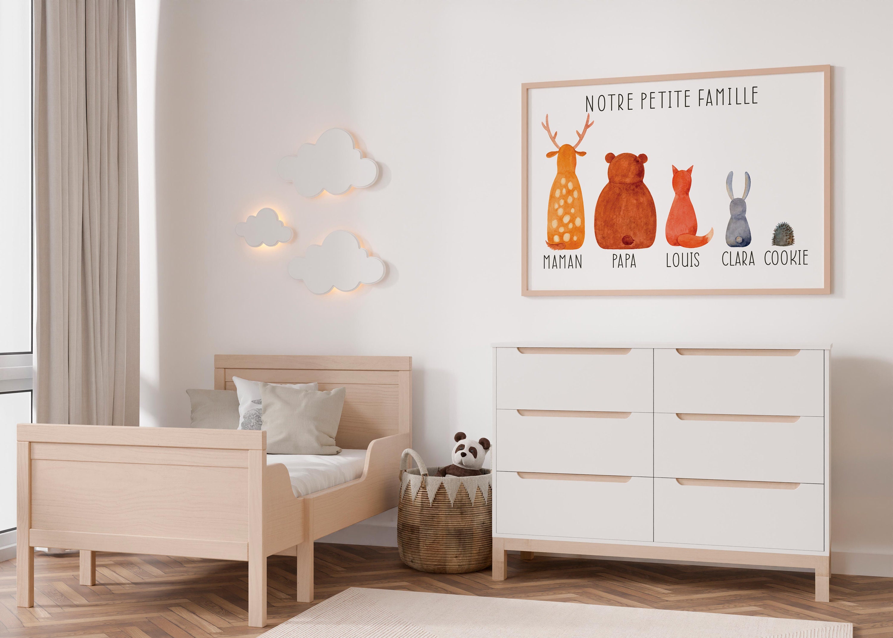 Personalized Family Poster, Children's Room Poster, Animals ...