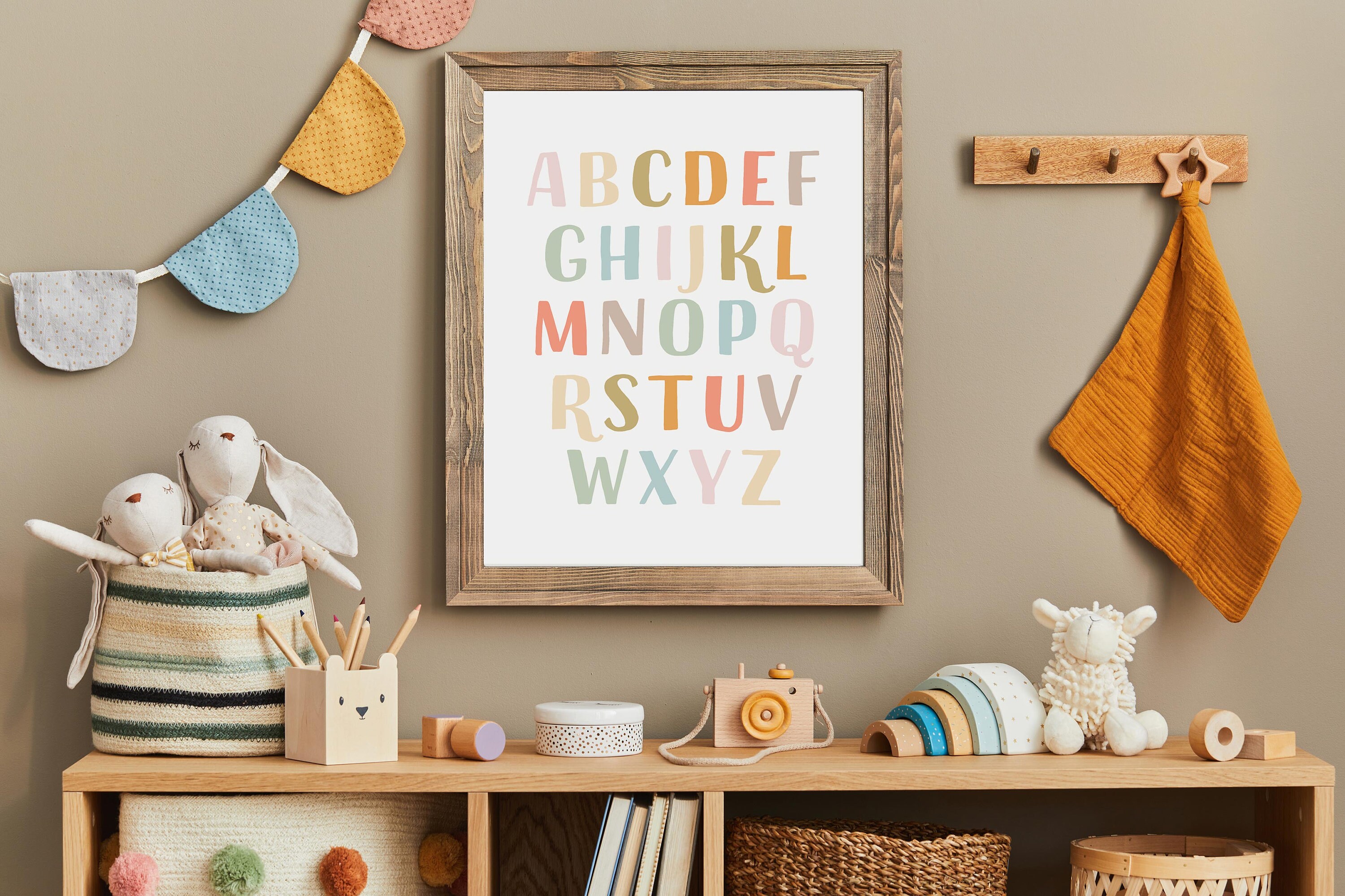 Cartel de letras del abecedario para niños, decoración habitación ...