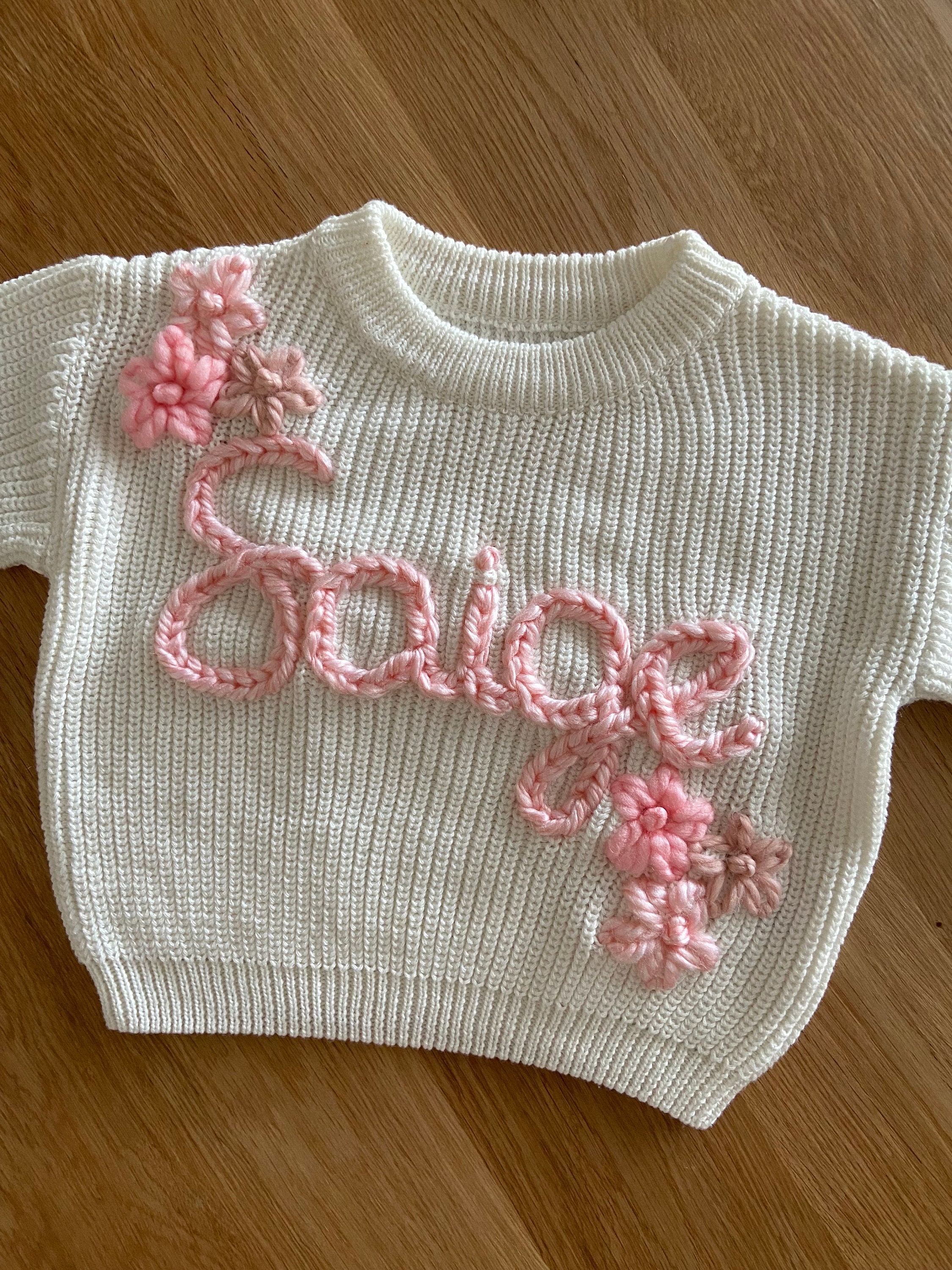 Personalized Embroidered Floral Baby Jumpers - Etsy