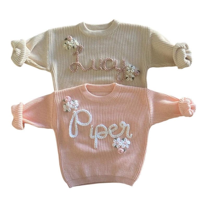 Personalized Embroidered Floral Baby Jumpers - Etsy