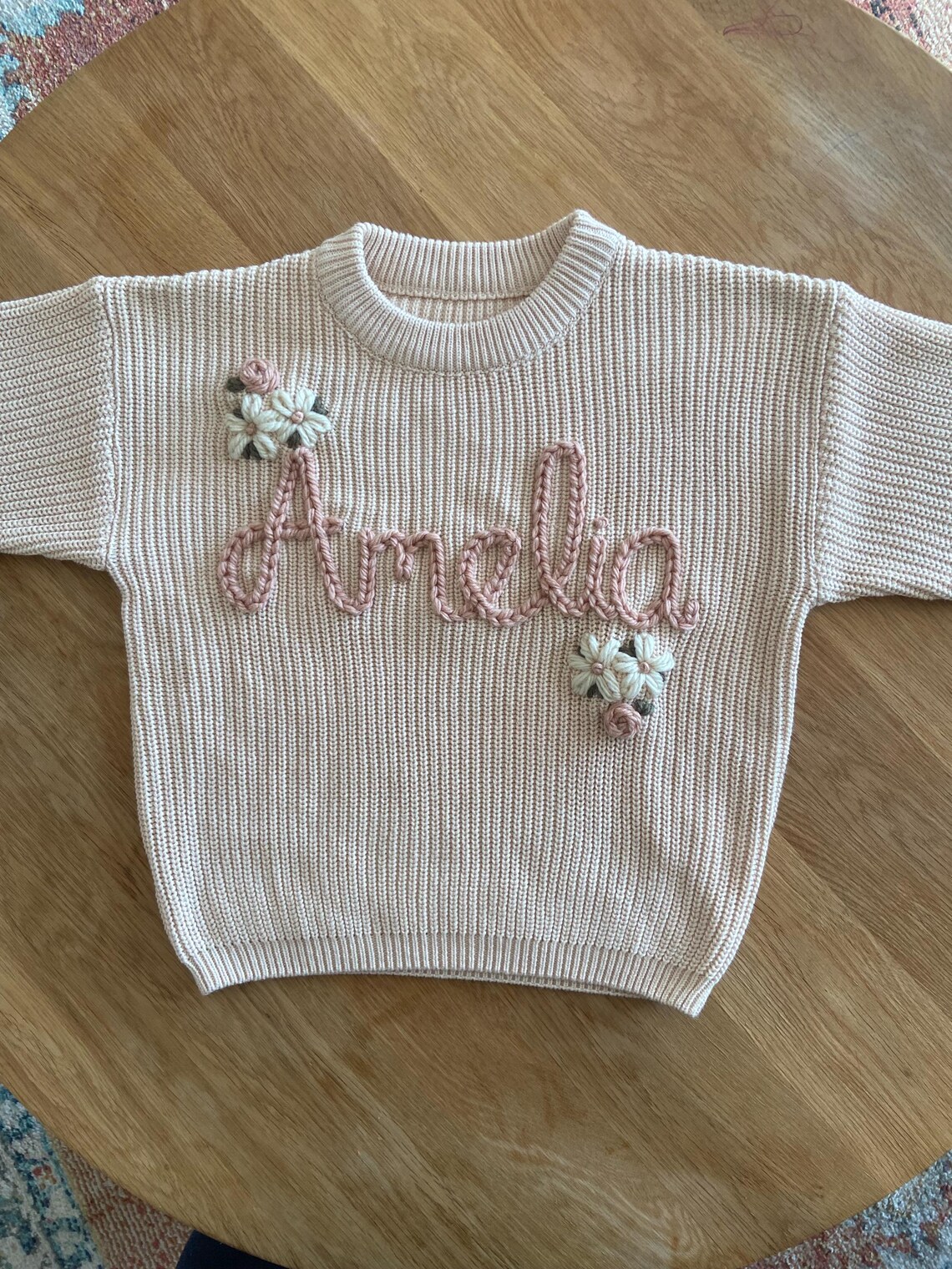 Personalized Embroidered Floral Baby Sweater - Etsy