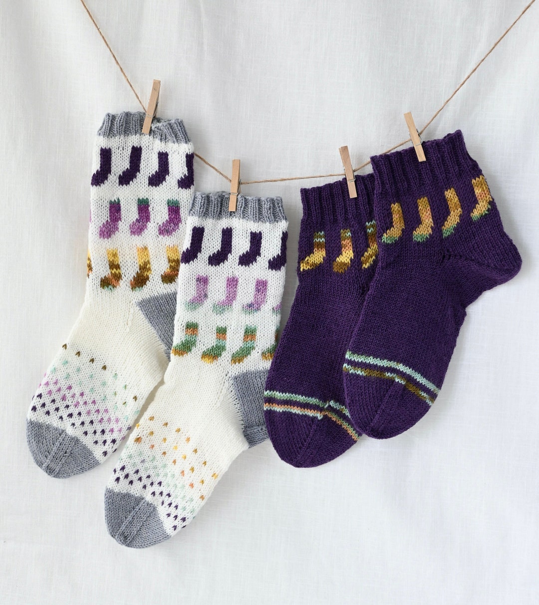 The Sock Socks - Knitting Pattern for Colorful Socks - PDF Pattern ...