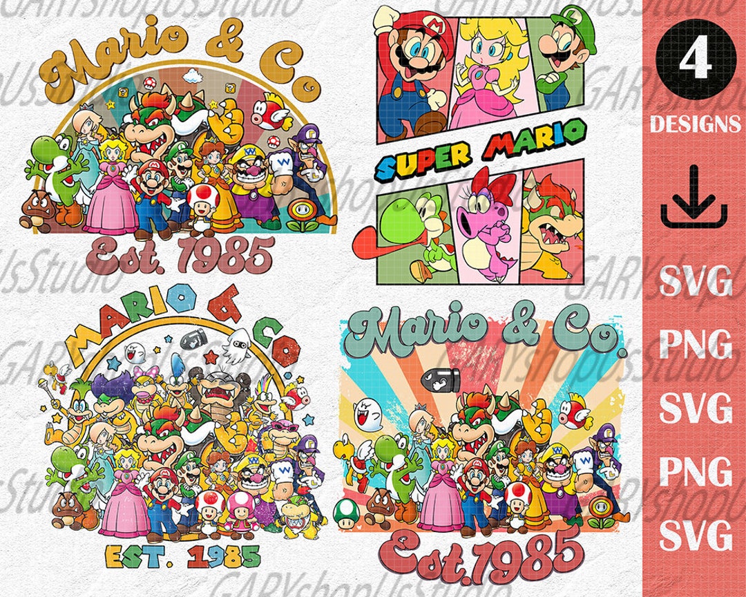 Super Mario Png Mario Friend Png Super Mario & Co Est 1985 - Etsy Australia
