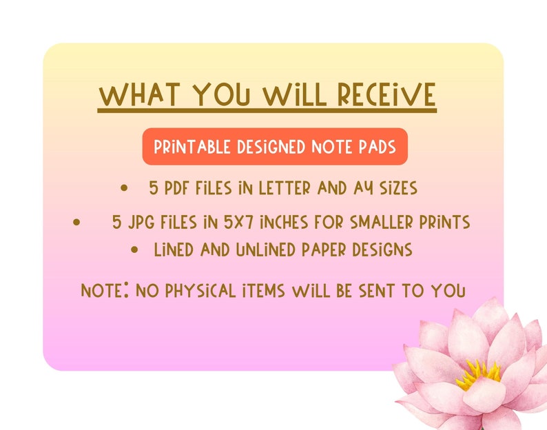 July Notepads Birth Month Flower Notepads Water Lily Design - Etsy