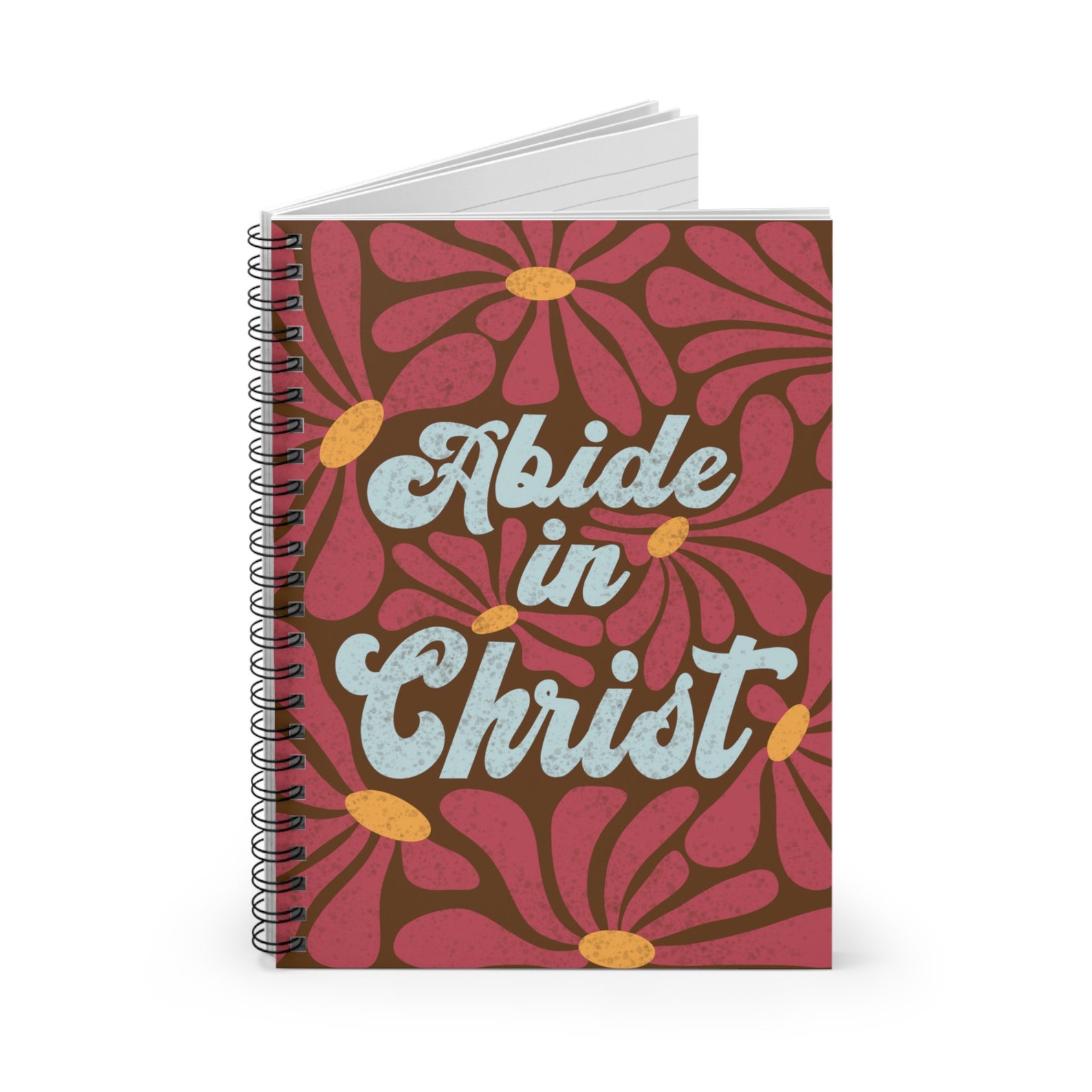 Abide in Christ Notebook, Christian Spiral Notebook, Hand Drawn Design ...