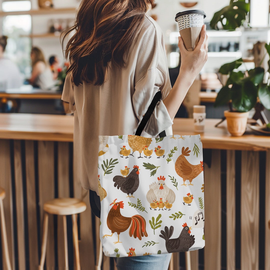Chicken Lover Tote Bag, Chicken Tote Bag, Cute Chicken Bag, Chicken ...