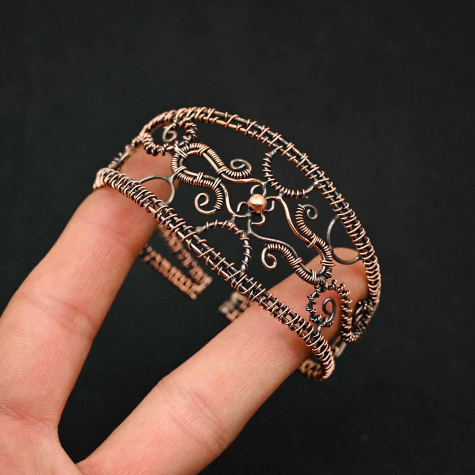 Copper Wire Wrap Cuff Bracelet Copper Wire Wrapped Adjustable Cuff ...