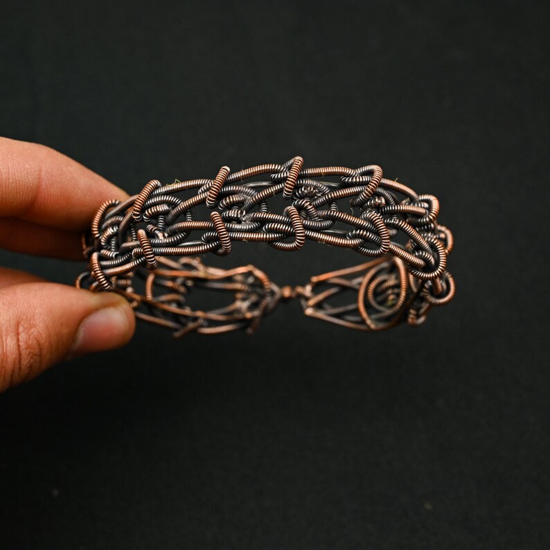 Copper Wire Wrap Cuff Bracelet Copper Wire Wrapped Adjustable Cuff Bangle Copper Wire Jewelry ...