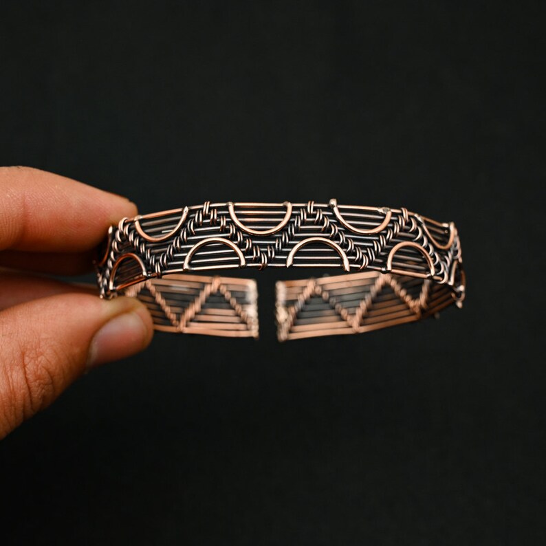 Copper Wire Wrap Cuff Bracelet Copper Wire Wrapped Adjustable Cuff ...