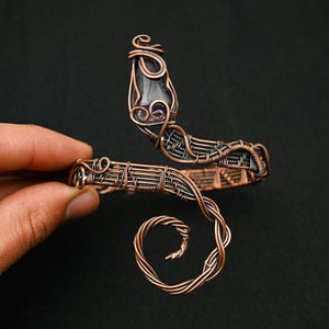 Snake Copper Wire Wrap Cuff Bracelet Copper Wire Wrapped Adjustable ...