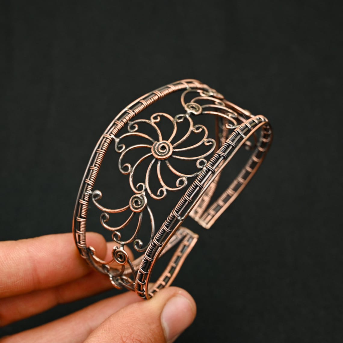 Copper Wire Wrap Cuff Bracelet Copper Wire Wrapped Adjustable Cuff ...
