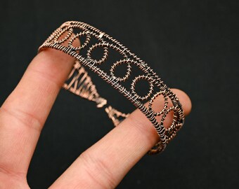 Copper Wire Wrap Cuff Bracelet Copper Wire Wrapped Adjustable Cuff Bangle Copper Wire Jewelry ...