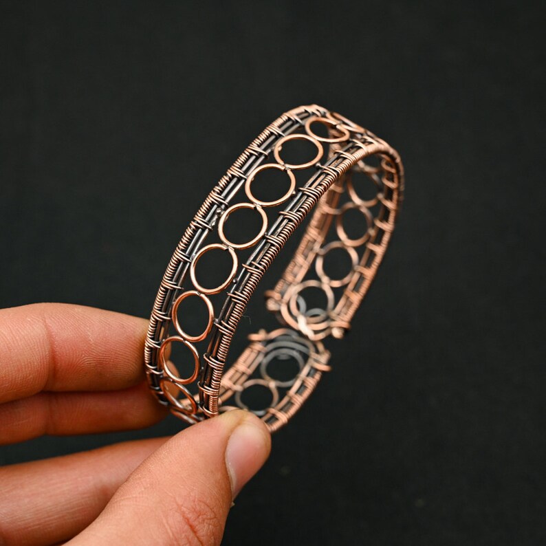 Copper Wire Wrap Cuff Bracelet Copper Wire Wrapped Adjustable Cuff ...