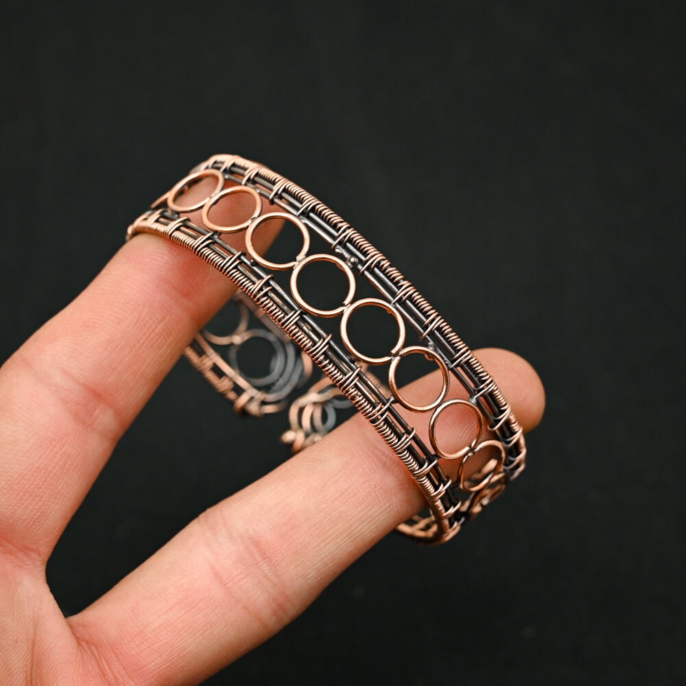Copper Wire Wrap Cuff Bracelet Copper Wire Wrapped Adjustable Cuff ...