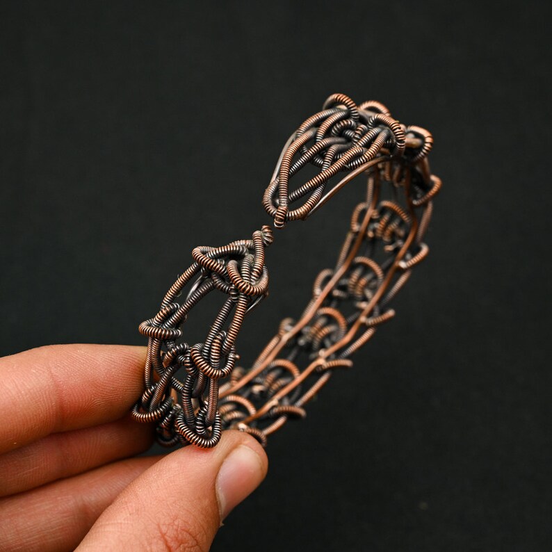 Copper Wire Wrap Cuff Bracelet Copper Wire Wrapped Adjustable Cuff Bangle Copper Wire Jewelry ...