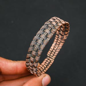 Copper Wire Wrap Cuff Bracelet Copper Wire Wrapped Adjustable Cuff ...