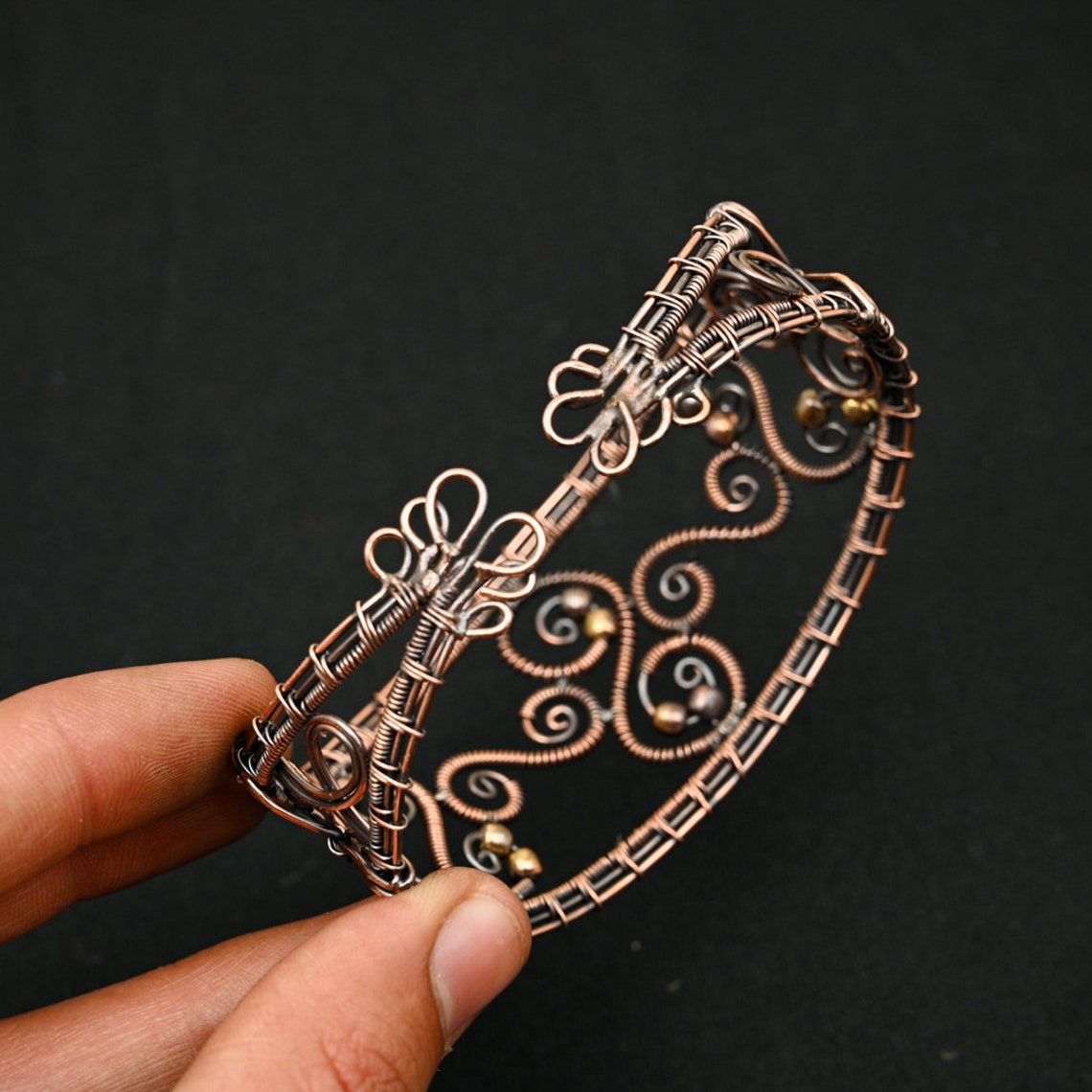 Copper Wire Wrap Cuff Bracelet Copper Wire Wrapped Adjustable Cuff ...