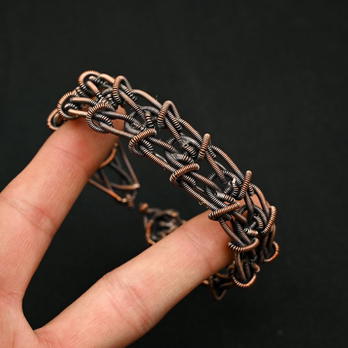 Copper Wire Wrap Cuff Bracelet Copper Wire Wrapped Adjustable Cuff ...