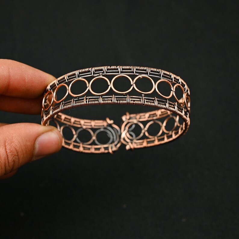 Copper Wire Wrap Cuff Bracelet Copper Wire Wrapped Adjustable Cuff Bangle Copper Wire Jewelry ...