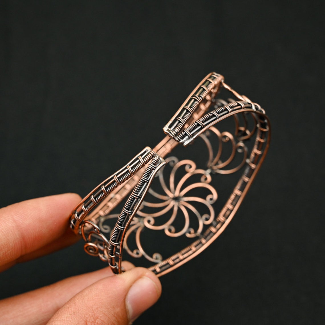 Copper Wire Wrap Cuff Bracelet Copper Wire Wrapped Adjustable Cuff ...
