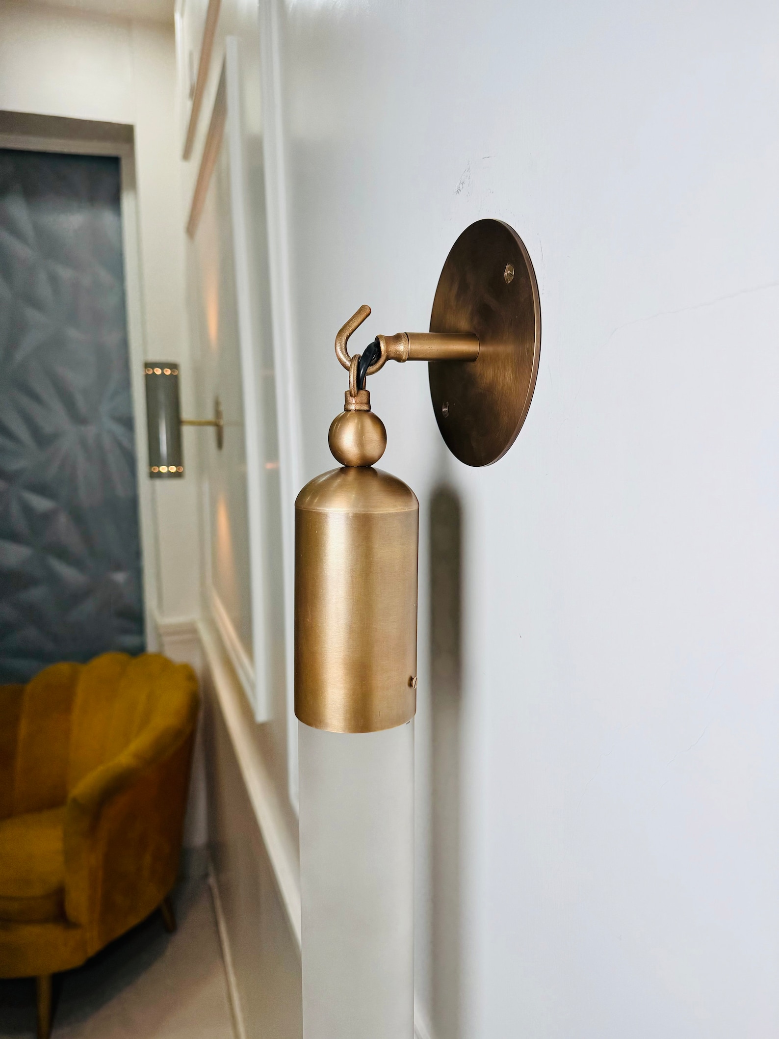 Handcrafted Brass Wall Sconce: Mid Century Modern Glass Tube Light - Etsy