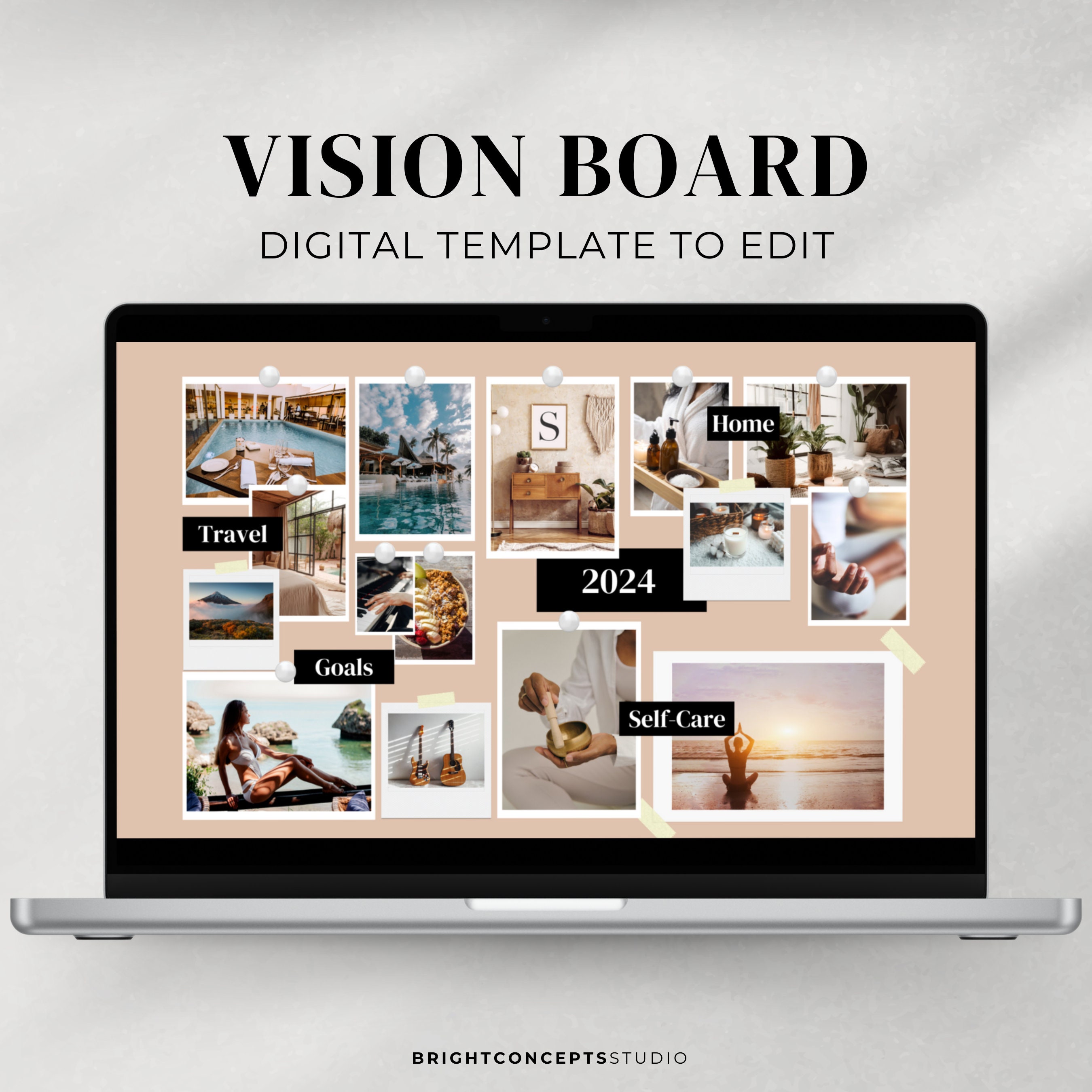 Digital Vision Board Canva Template Customazible Planner 2024 ...