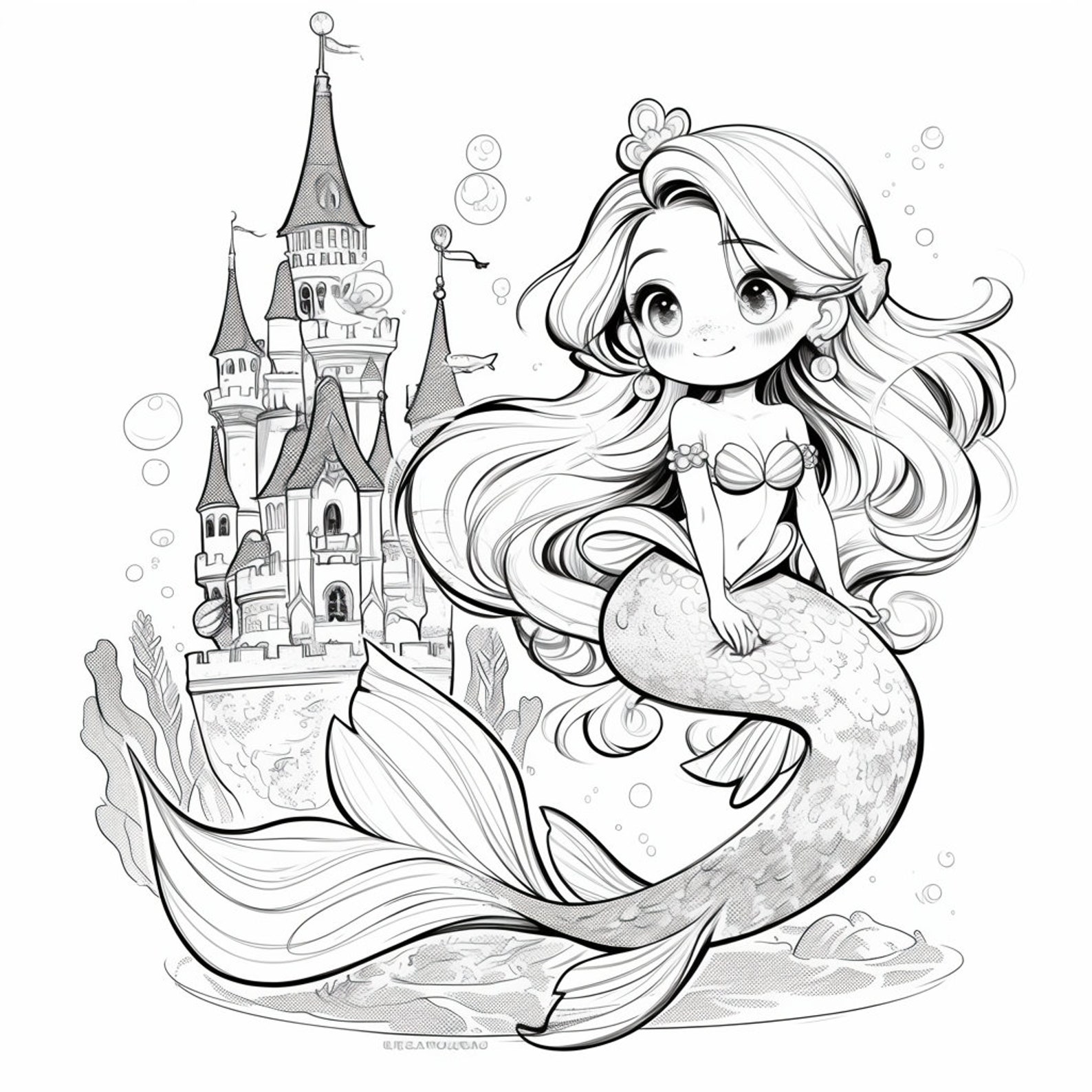 30 Mermaids Coloring Pages, Printable Pdf With Size 8.5x11 - Etsy