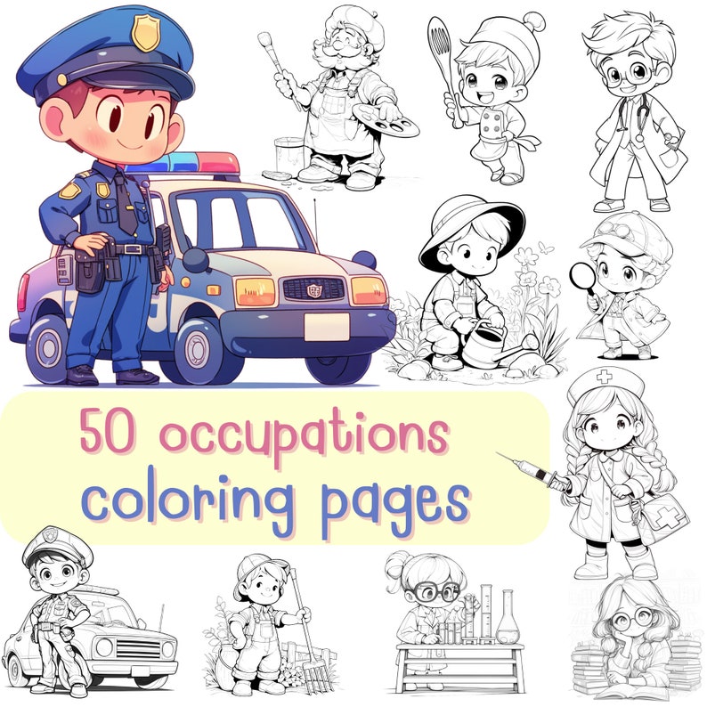 Occupation Coloring Pages - 50 Printable Activity Sheets - Engaging ...