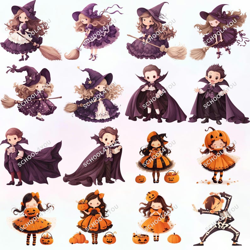 Cute Halloween Costumes Clipart, Fun and Adorable Halloween Graphics ...