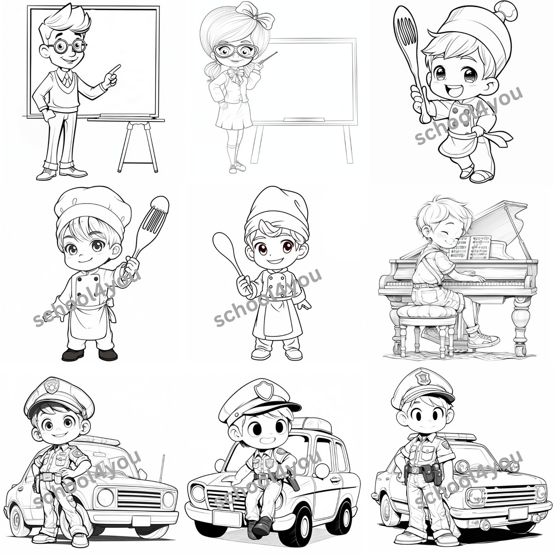 Occupation Coloring Pages - 50 Printable Activity Sheets - Engaging ...
