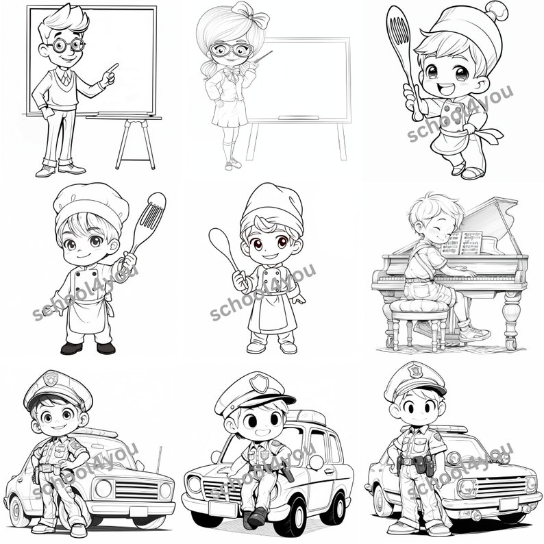 Occupation Coloring Pages - 50 Printable Activity Sheets - Engaging ...