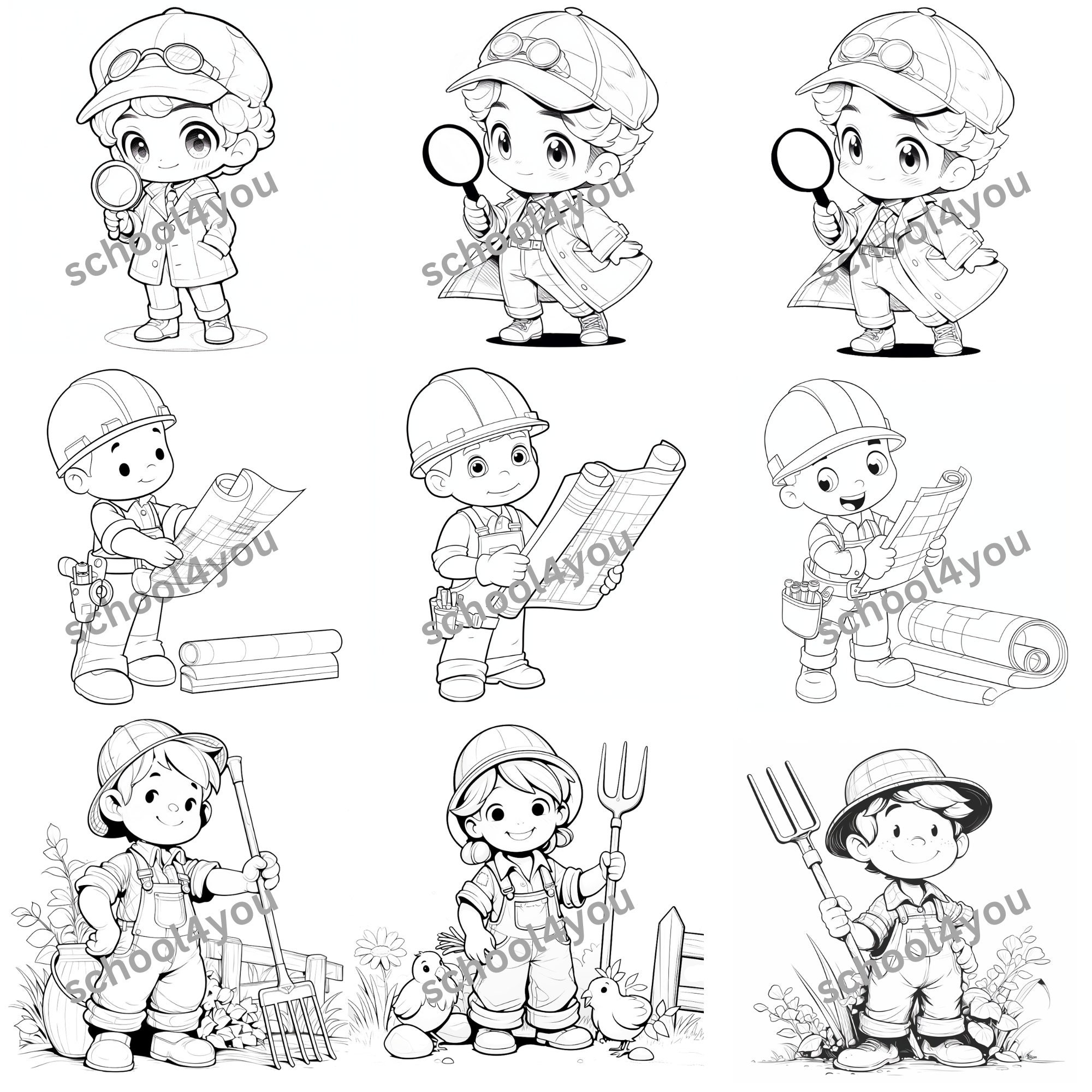 Occupation Coloring Pages - 50 Printable Activity Sheets - Engaging ...