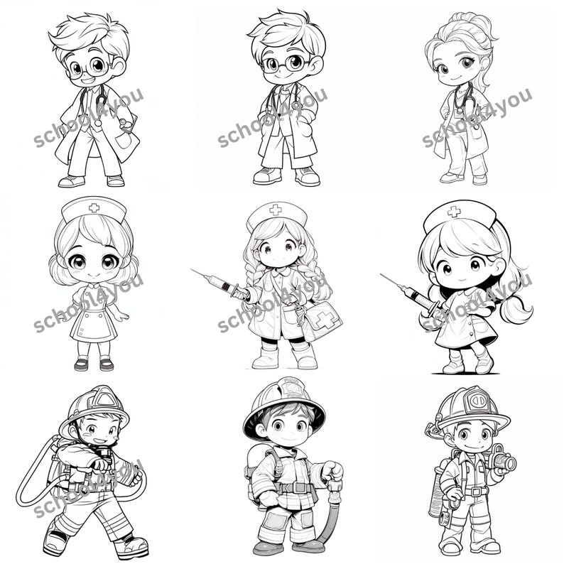 Occupation Coloring Pages - 50 Printable Activity Sheets - Engaging ...