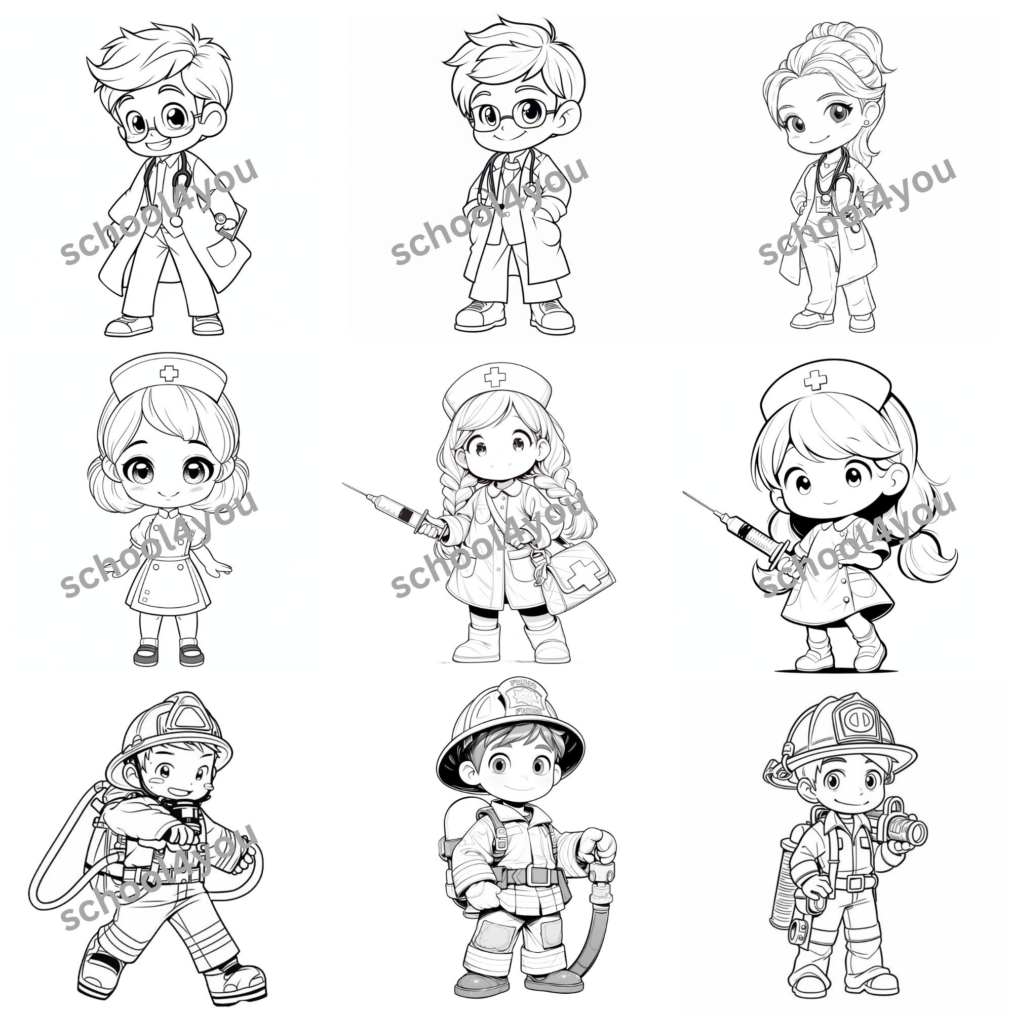 Occupation Coloring Pages - 50 Printable Activity Sheets - Engaging ...