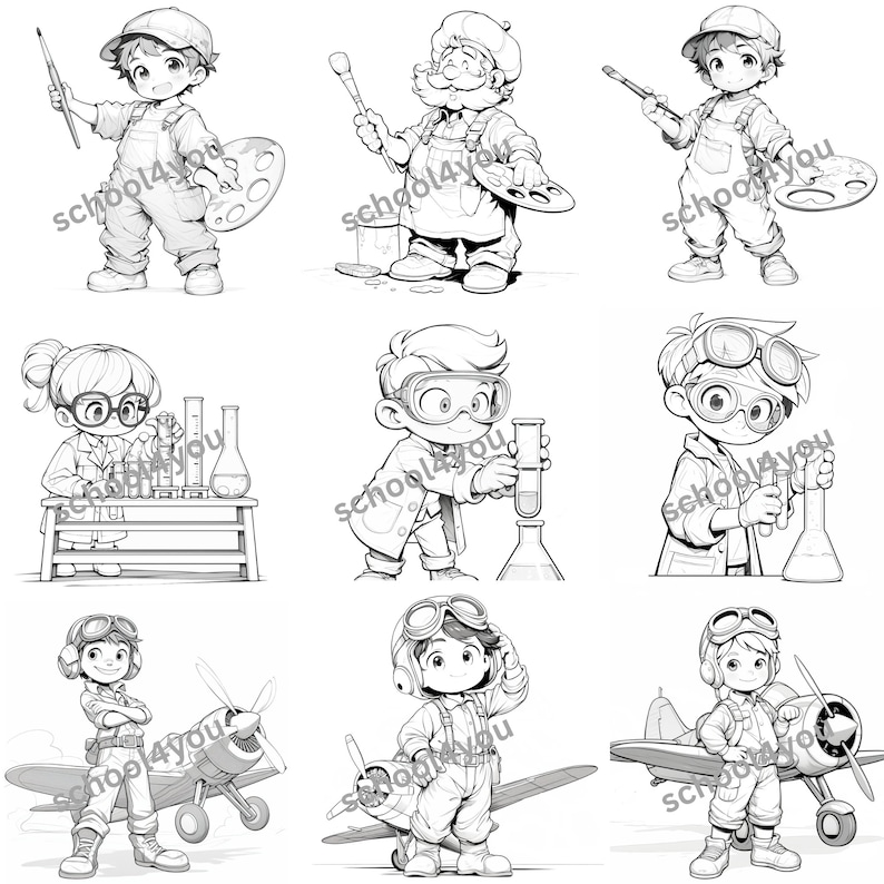 Occupation Coloring Pages - 50 Printable Activity Sheets - Engaging ...