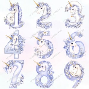 Whimsical Watercolor Blue Unicorn Alphabet Nursery Art, Personalized ...