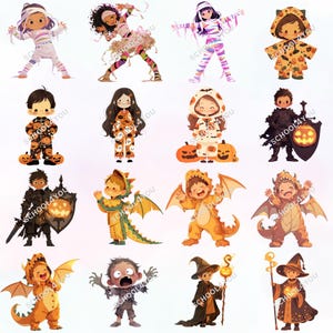 Cute Halloween Costumes Clipart, Fun and Adorable Halloween Graphics ...