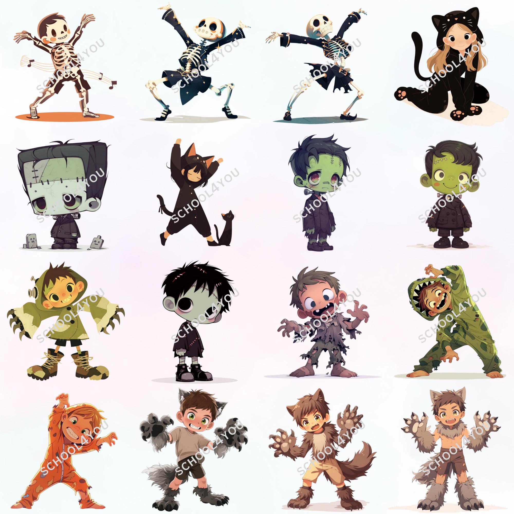 Cute Halloween Costumes Clipart, Fun and Adorable Halloween Graphics ...