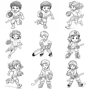 Sports Coloring Pages for Kids and Adults, 50 Unique Pages, Family ...