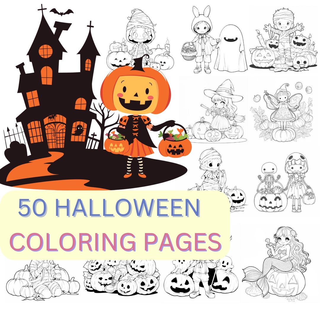 50 Halloween Coloring Pages for Kids and Adults | Spooky Fun Printable ...