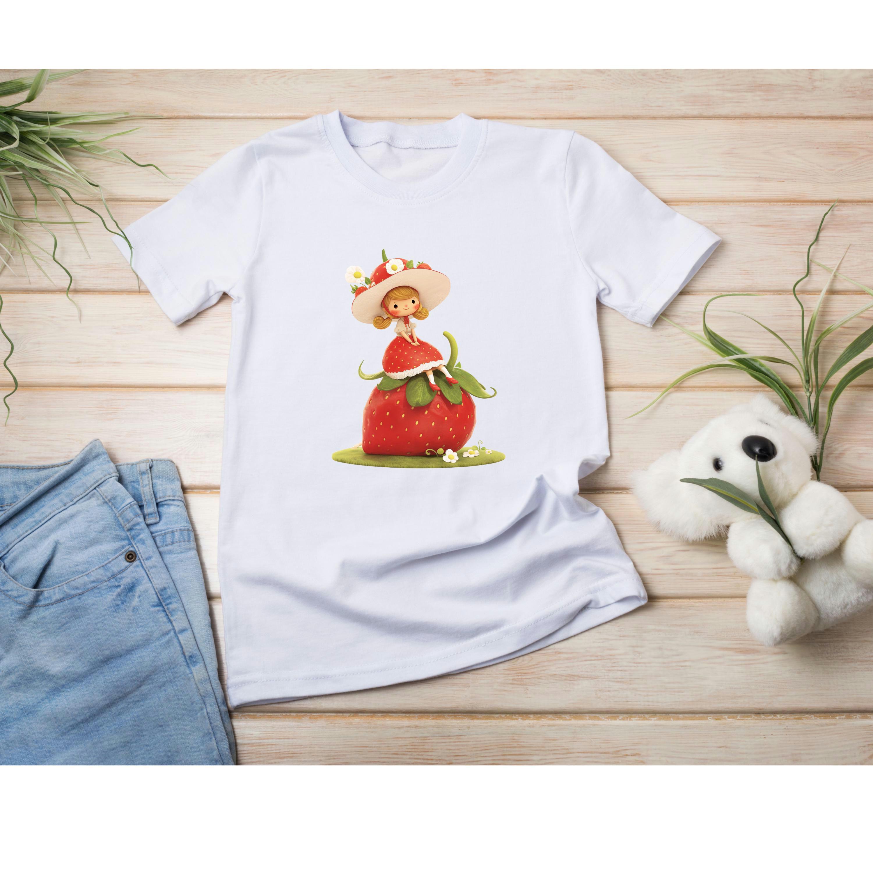 65 Strawberry Cute Girl Clipart | Adorable Strawberry-themed Actions ...