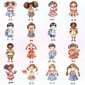 100 Unique Watercolor Student Activities Clip Arts for Back to School ...