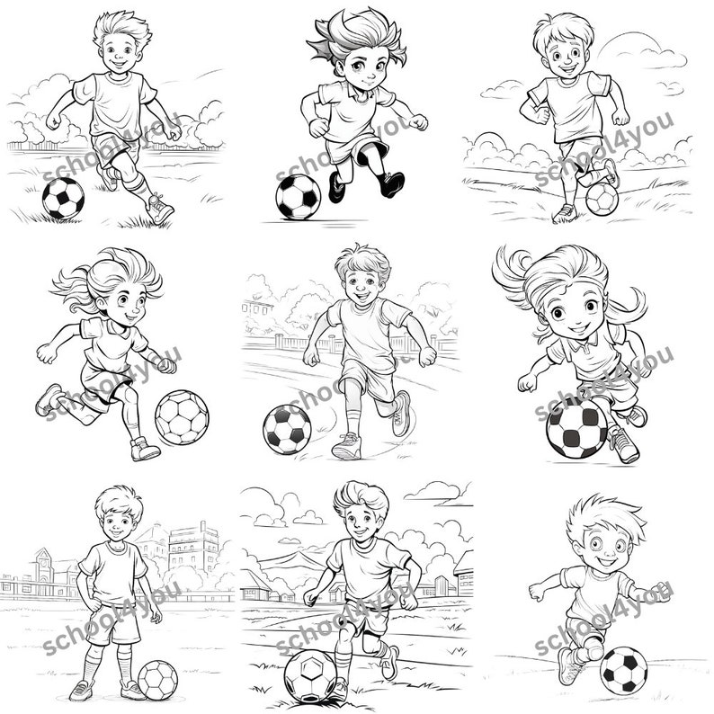 Sports Coloring Pages for Kids and Adults, 50 Unique Pages, Family ...