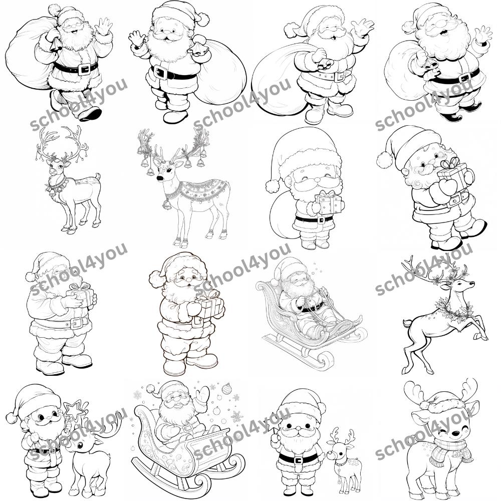 55 Unique Coloring Page of Santa Claus and Christmas Coloring Page ...