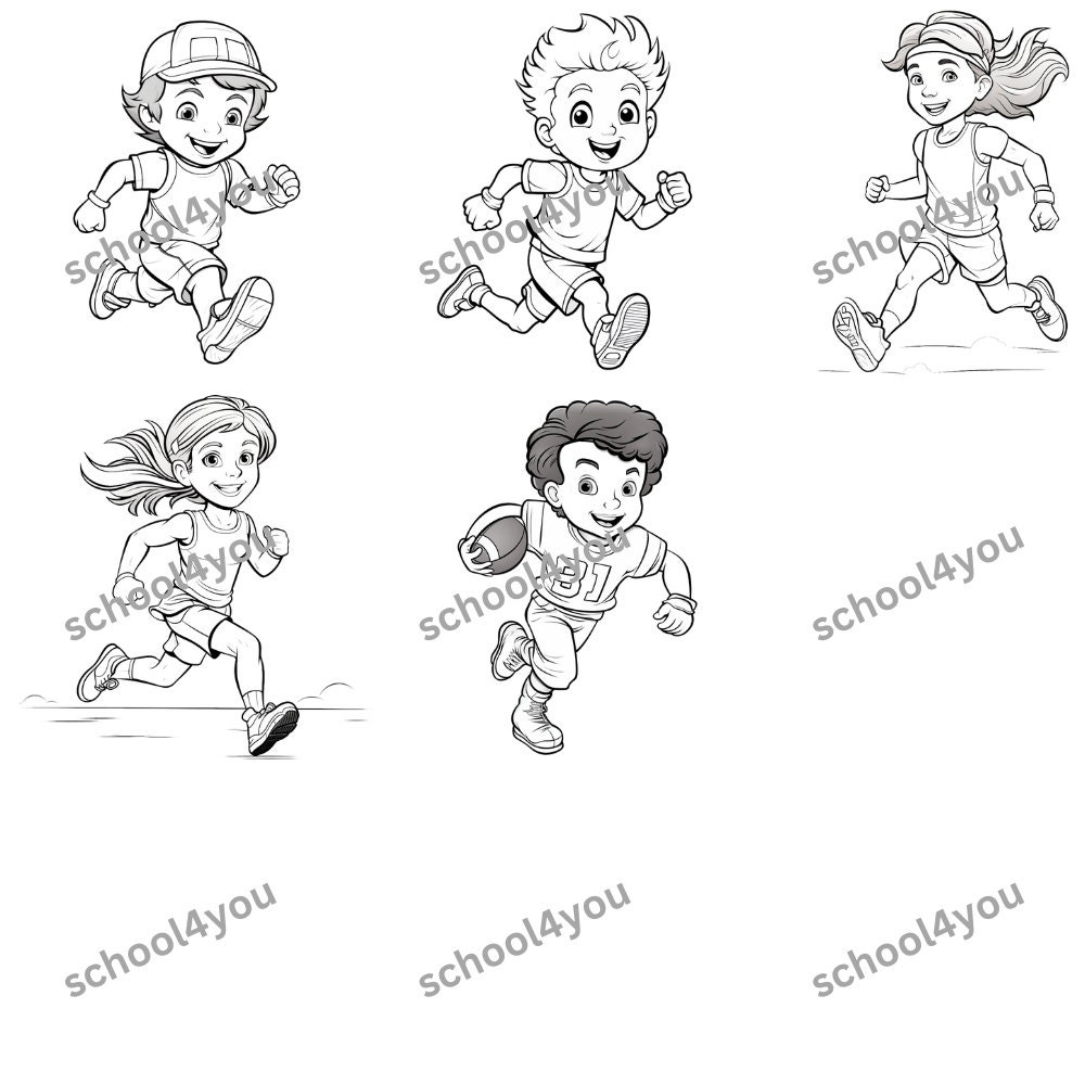 Sports Coloring Pages for Kids and Adults, 50 Unique Pages, Family ...