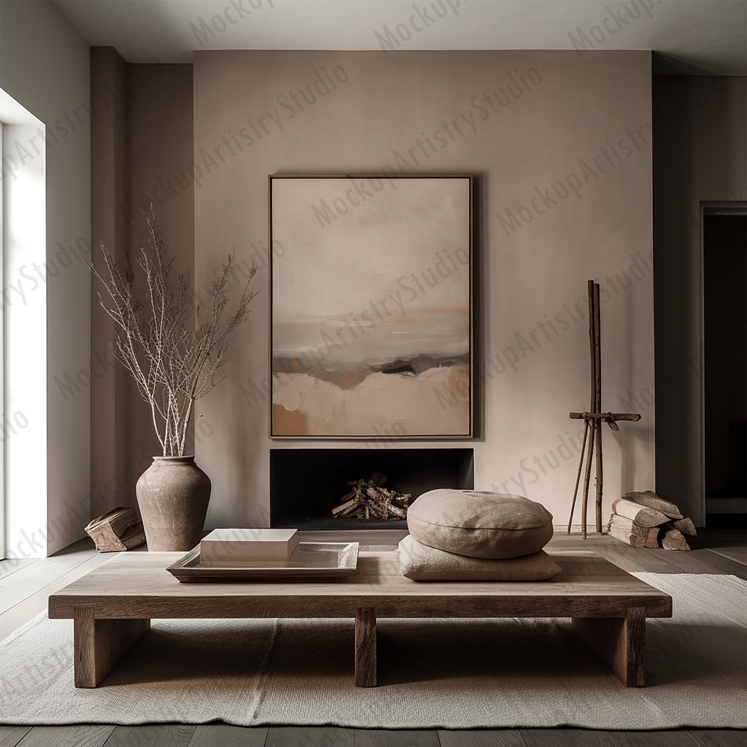 Interior Mockup Frame, Wall Art Mockup, Styled Mockup, Minimal Neutral ...