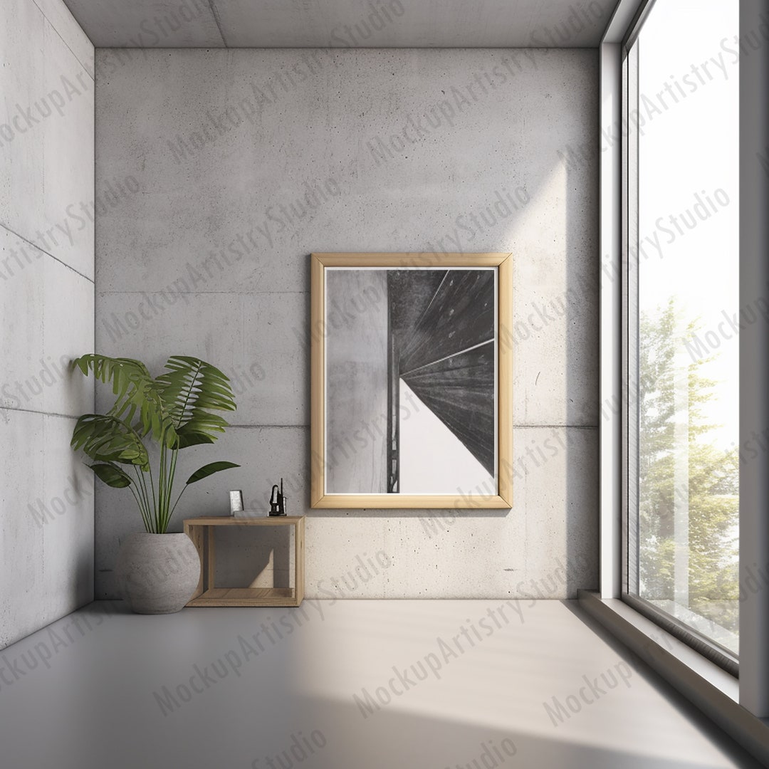 Interior Mockup Frame, Wall Art Mockup, Styled Mockup, Minimal Neutral ...